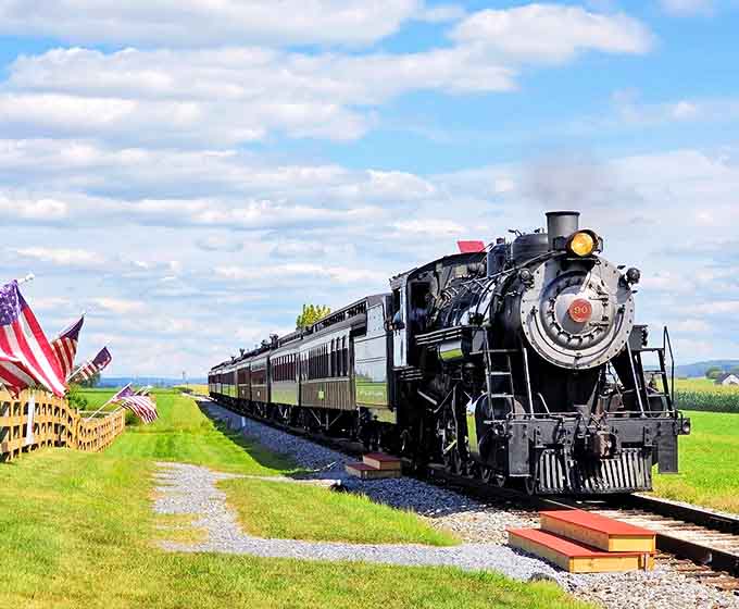 Rolling through farmland behind a genuine steam engine beats sitting in traffic any day of the week.
