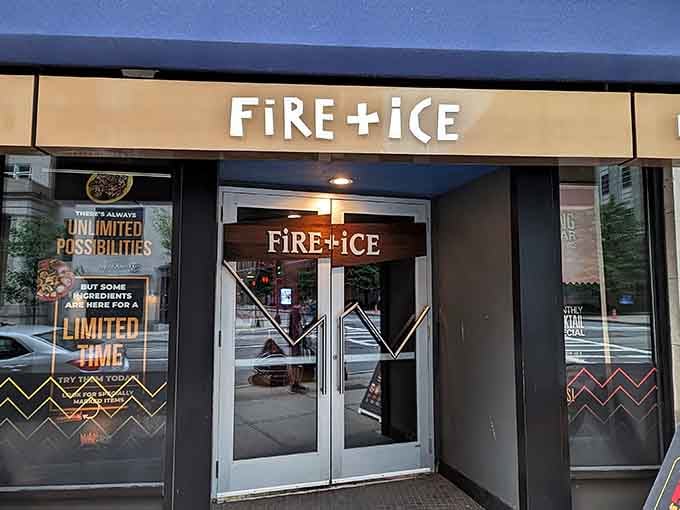 That golden sign beckons like a beacon of delicious possibilities waiting just beyond those doors.