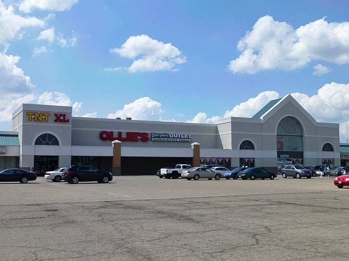 The storefront that promises adventure and savings in equal measure, beckoning bargain hunters from across Columbus.