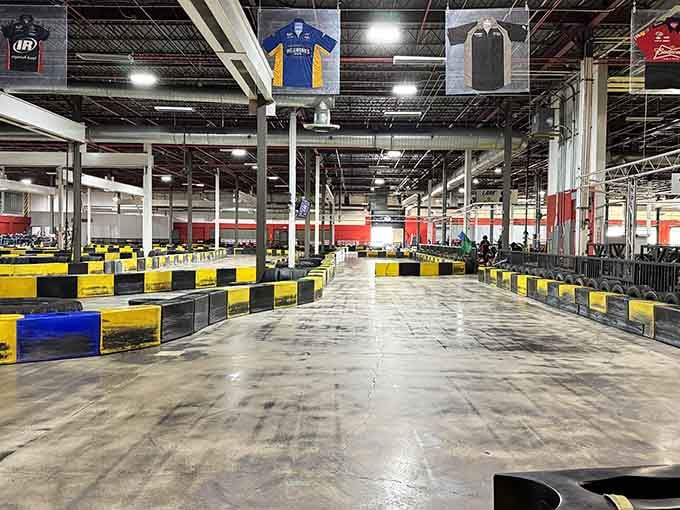 This isn't your neighborhood parking lot; it's a serious racing facility where weekend warriors become track legends in their minds.