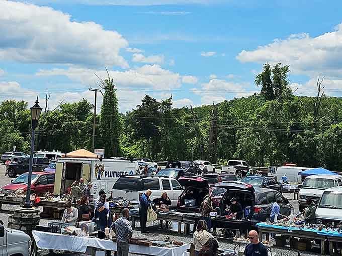 The outdoor market sprawls like a treasure map come to life, where every vendor booth promises discovery.