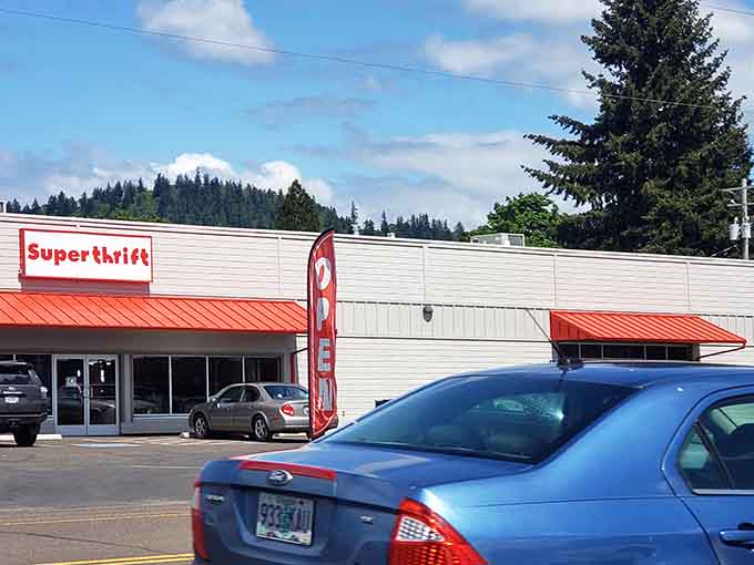 That bright red awning beckons like a beacon of bargain glory in the heart of Lebanon.
