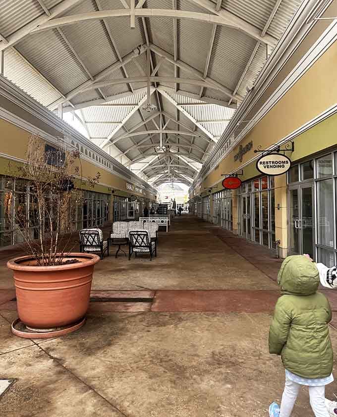Those soaring ceilings and covered walkways mean rain can't ruin your retail therapy session today.