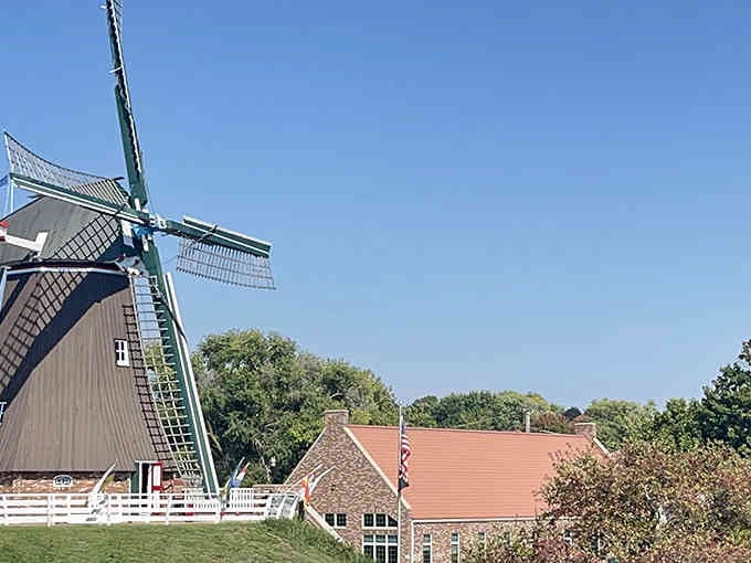 Standing tall against the Illinois sky, this authentic Dutch windmill proves some dreams really do come true.