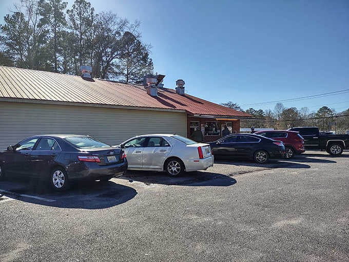 A full parking lot at noon tells you everything you need to know about what's happening inside those walls.