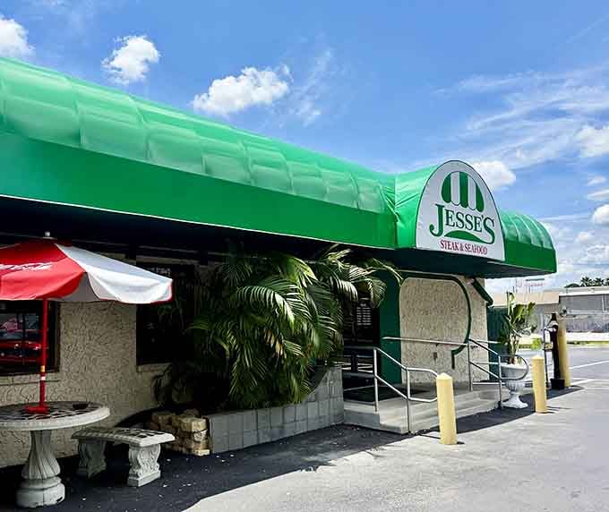 That green awning hides Brandon's best-kept secret: prime rib that'll make you forget every fancy steakhouse.