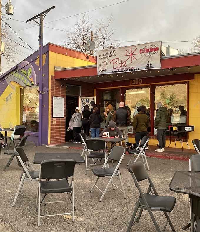 That retro yellow and red exterior isn't just for show; it's a beacon calling burger lovers home.