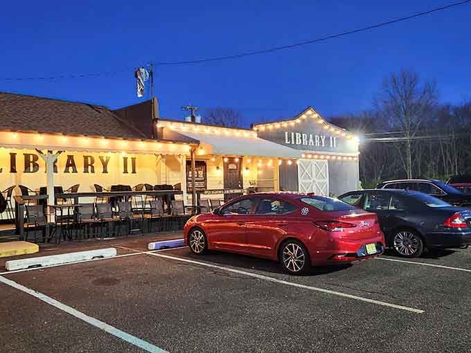 That warm glow isn't just the string lights&mdash;it's the promise of perfectly grilled steaks waiting inside this South Jersey treasure.