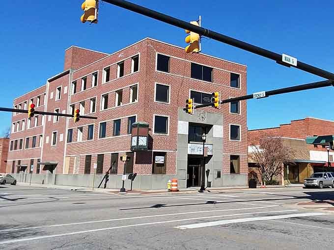 Downtown buildings that actually house real businesses serving real people, not just photo opportunities for influencers passing through town.