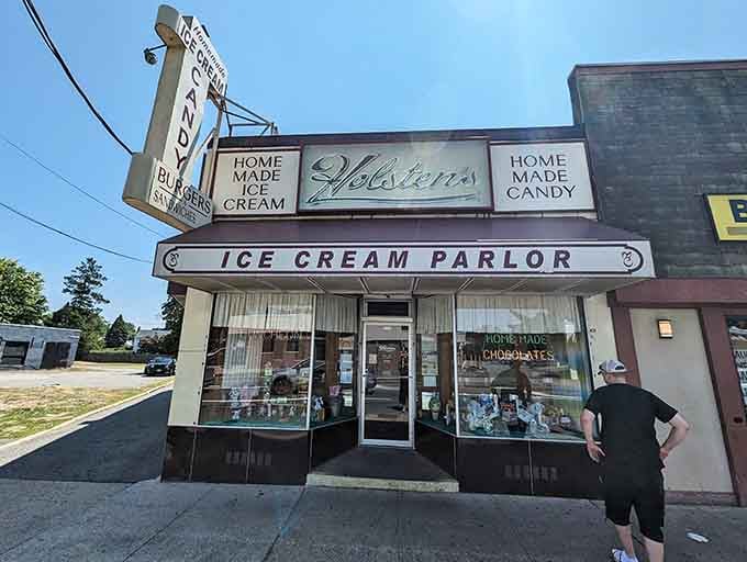 When a place advertises homemade ice cream AND candy this prominently, you know they're not messing around with their sweet credentials.