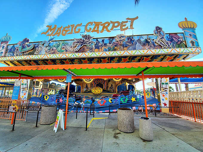 That Magic Carpet ride looks like it's auditioning for a role in a physics textbook about centrifugal force.