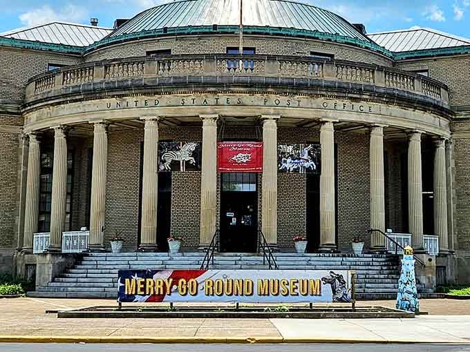 Classical columns meet carousel magic at this former post office turned whimsy warehouse in downtown Sandusky.