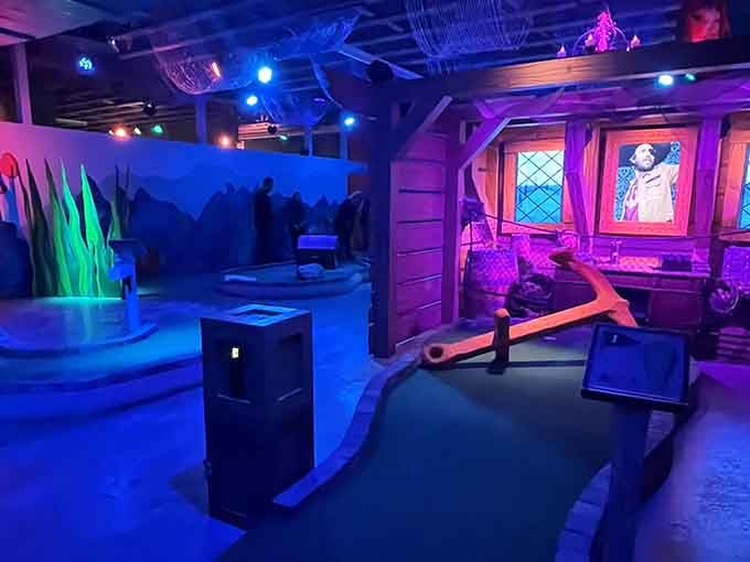 Multiple themed areas flow together seamlessly, with each section offering its own distinct atmosphere and unique putting challenges to conquer.