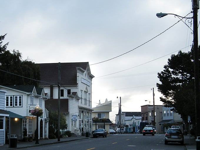 Evening light softens the historic streets where locally owned shops still outnumber chain stores, blessedly.