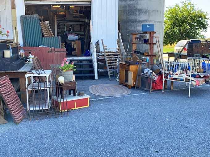 When your Tuesday shopping includes vintage crocks, wicker chairs, and mysterious wooden contraptions, you're doing it right.