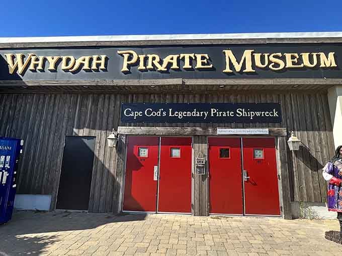 Those bright red doors aren't just welcoming you in, they're practically daring you to discover real pirate treasure.