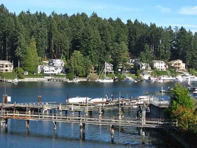 Waterfront homes nestle into evergreen hillsides where the Pacific Northwest shows off its natural architectural genius daily.