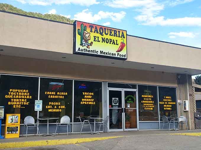 The unassuming exterior of Taqueria El Nopal hides some of the best authentic Mexican food you'll find in Colorado.