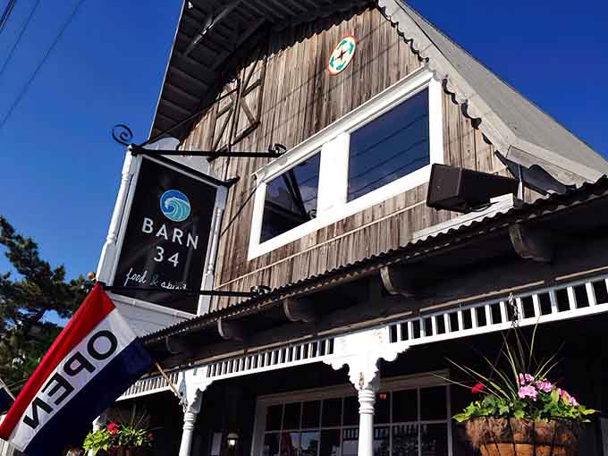 Those exposed beams and barn-style architecture make you forget you're minutes from the ocean, in the best way possible.