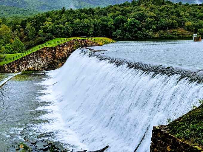The dam's waterfall puts on a show that rivals anything you'd pay admission for, minus the overpriced parking.