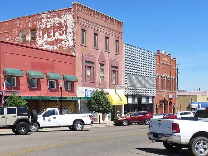 Downtown architecture tells stories that no renovation could improve, authentic Western charm included at no extra charge.
