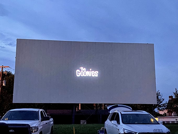 That iconic screen rising against the Pennsylvania sky is your portal to movie magic, old-school style.