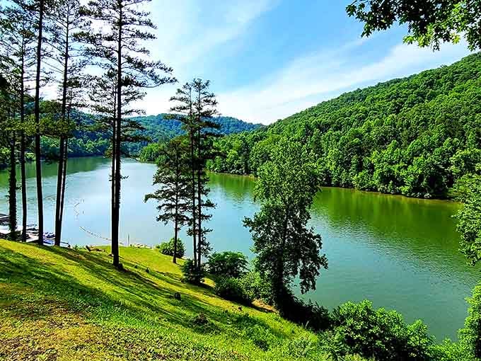 When the lake is this still and the mountains this green, you understand why people write songs about places.