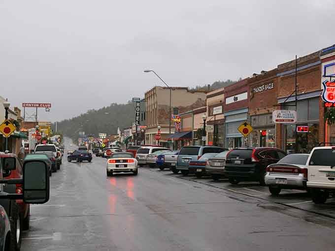 Main Street Williams looks like someone built a time machine and parked it in northern Arizona's pine country.