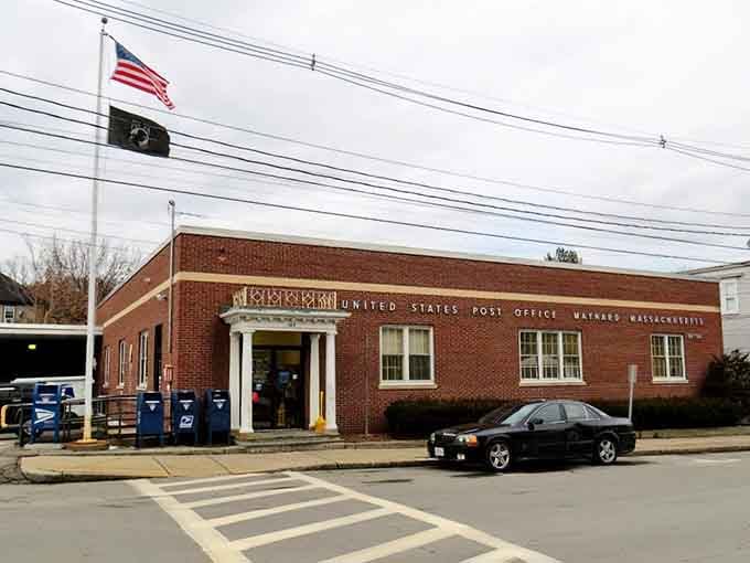 Even the post office has architectural dignity here, because Maynard doesn't do anything halfway.