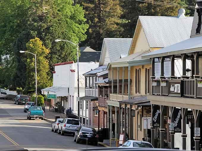 Main Street looks like it raided a Western movie's wardrobe and decided to keep everything forever.