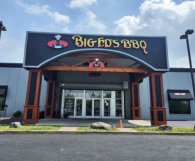 That orange archway isn't just decoration, it's a beacon calling you home to barbecue bliss.