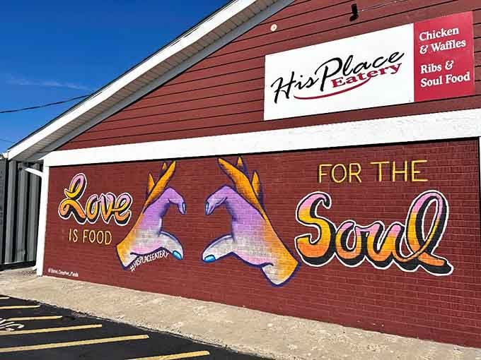 That "Love is Food" mural isn't just pretty words, it's a binding legal contract with your appetite.