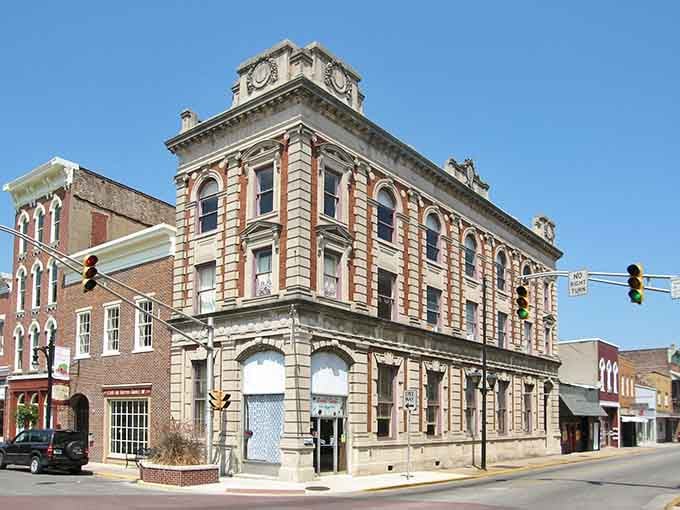 This ornate building stands as proof that frontier towns knew how to make an architectural statement worth keeping.
