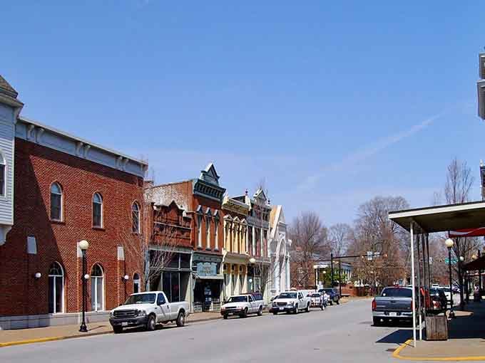 Historic storefronts line the streets like a perfectly preserved postcard from America's most idealistic era.