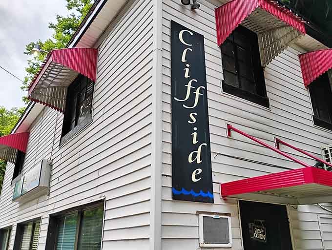 That red-trimmed exterior isn't fancy, but it's calling your name louder than any billboard ever could.
