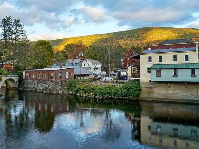 Fall foliage frames historic buildings, showing off New England&rsquo;s timeless charm at its best.