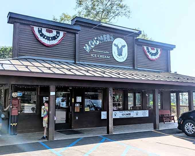 That patriotic bunting isn't just decoration; it's celebrating America's greatest achievement: really good ice cream.
