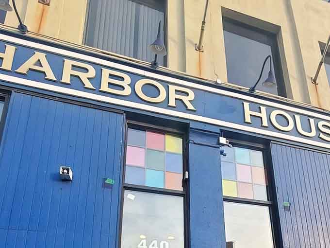 The colorful window squares hint at the personality within, where serious seafood meets unpretentious Detroit charm.