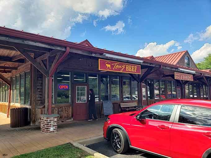 Blue skies and wooden beams frame this unassuming burger haven where portion sizes defy all reasonable expectations beautifully.