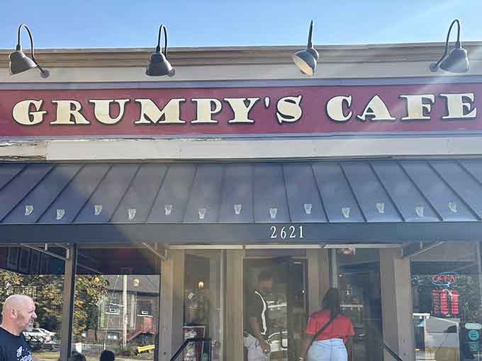 That metal awning beckons like a lighthouse for hungry souls seeking breakfast salvation in Cleveland's neighborhoods.