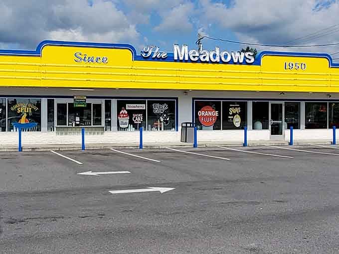 That yellow and blue exterior isn't just cheerful, it's a beacon of frozen happiness visible from space.