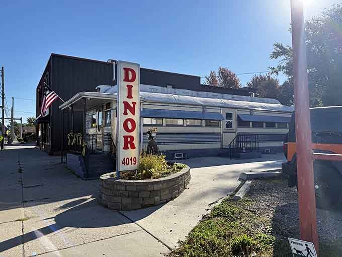 Morning light hits this classic railroad car diner like a Hollywood spotlight, and honestly, it deserves every bit of attention.