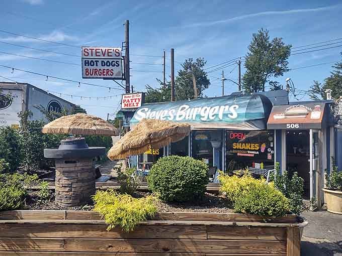 That roadside charm hits different when you know there's a perfect burger waiting inside for you.