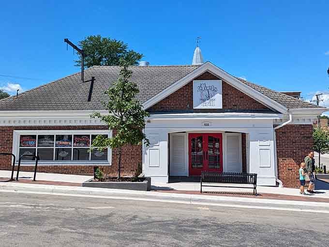 The red doors of 2Toots Train Whistle Grill welcome you to Glen Ellyn's most entertaining restaurant experience.