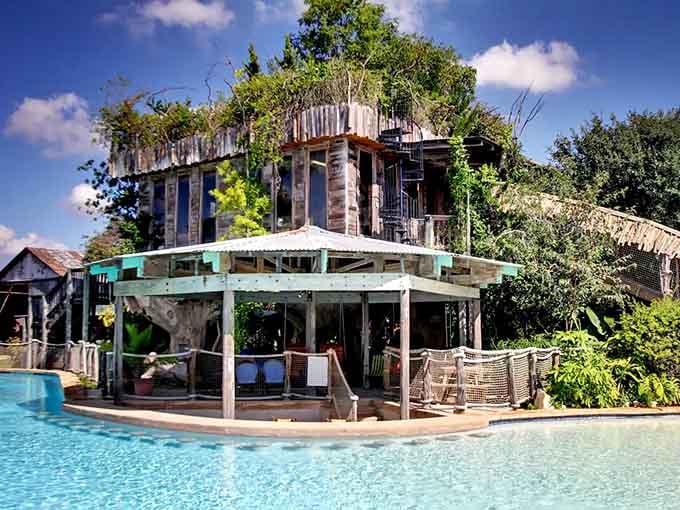 When your childhood treehouse dreams grow up and get a swim-up bar, this is what happens.