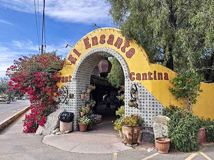 That yellow archway isn't just an entrance, it's a portal to enchilada enlightenment you didn't know you needed.