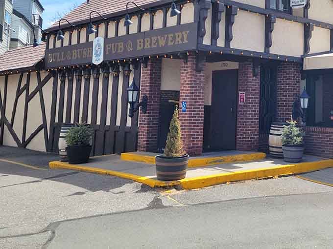That Tudor-style exterior isn't just architectural eye candy – it's a promise of the British pub experience waiting inside.