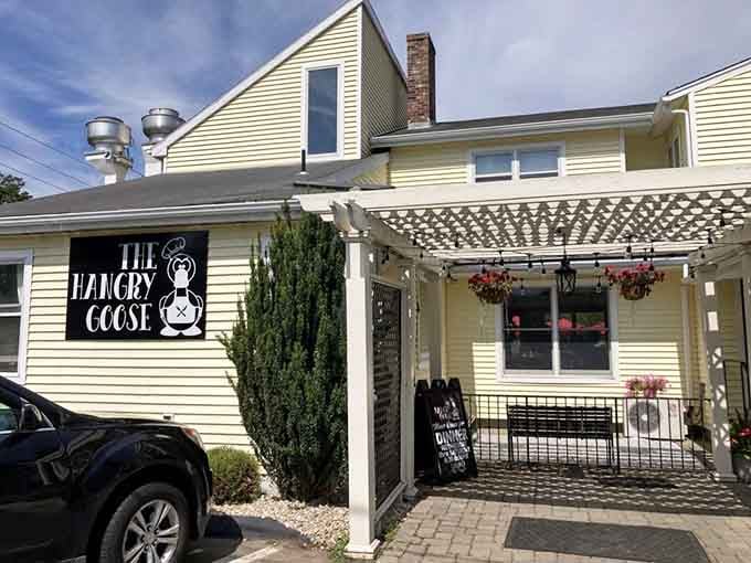 That yellow house isn't hiding anything except the best meal you'll have all week.