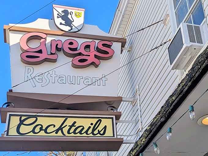 That vintage "Cocktails" sign isn't just decoration&mdash;it's a promise this place intends to keep all day long.