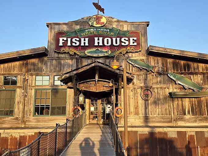 That weathered wood and fishing lodge charm hits different when you know incredible clam chowder waits inside.